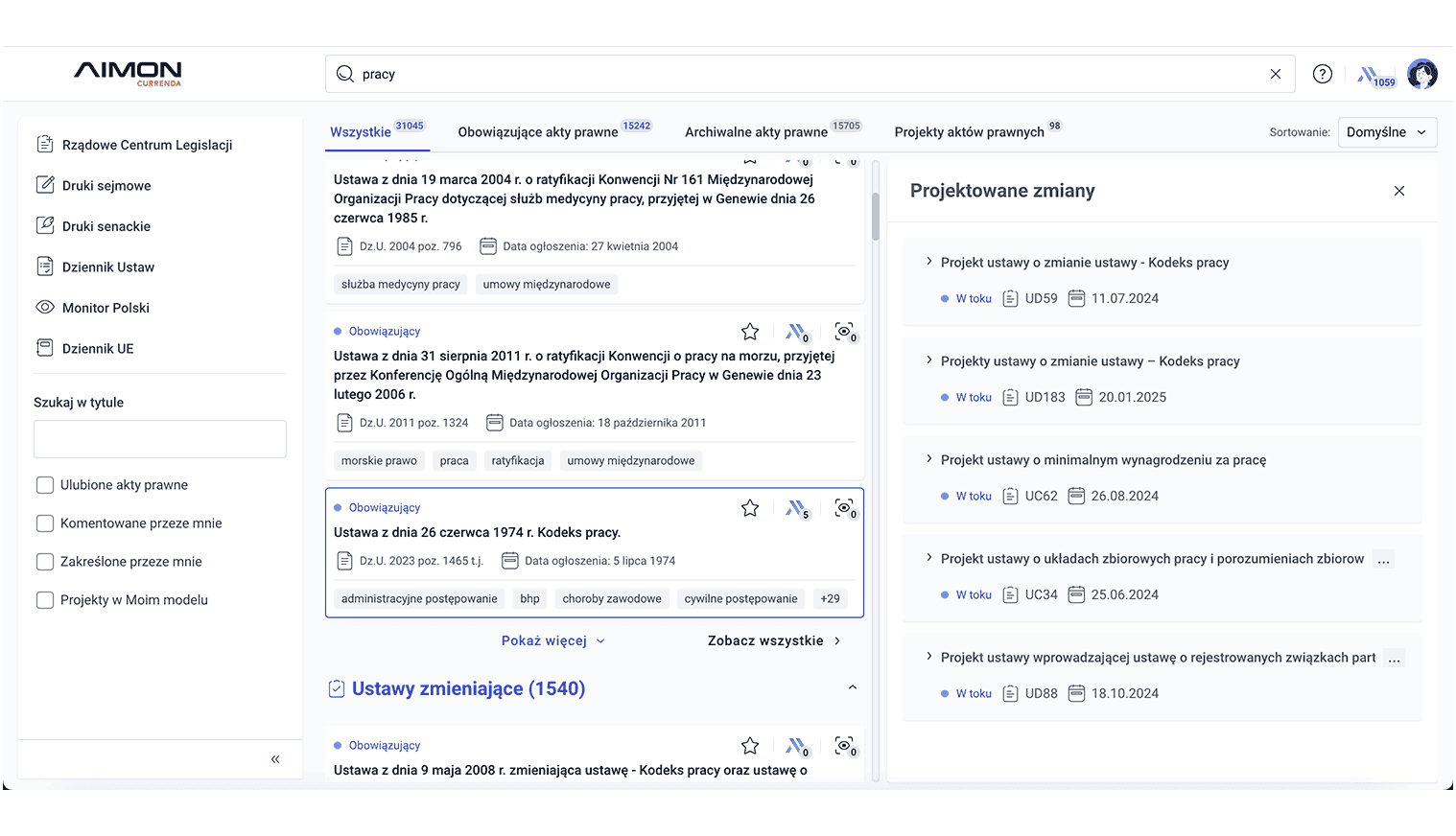 AIMON - Inteligentny system informacji prawnej